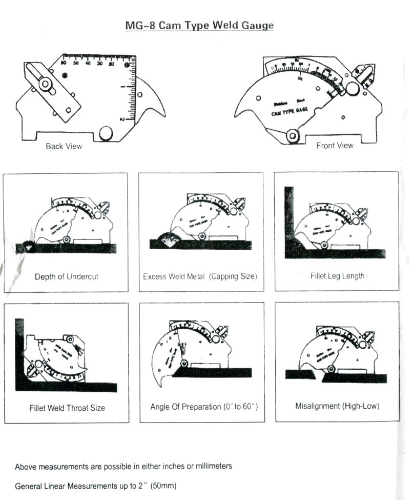 weld metal capping size depth of undercut depth of pitting fillet weld throat size fillet weld ...